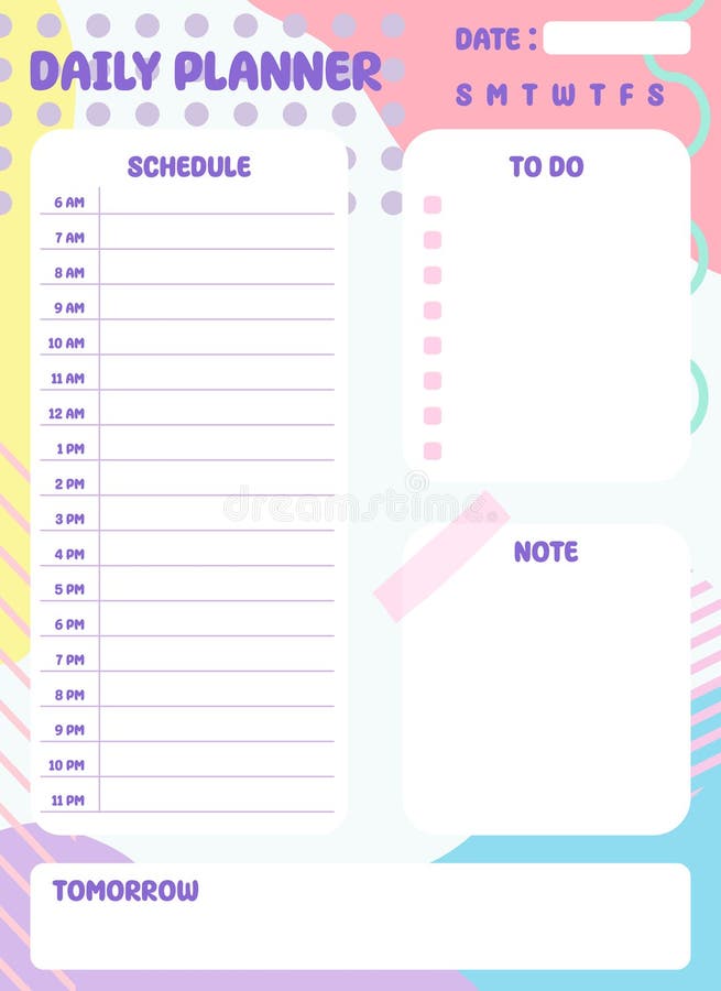 Daily Planner Template, Study Planner with Schedule, To Do List, Note ...