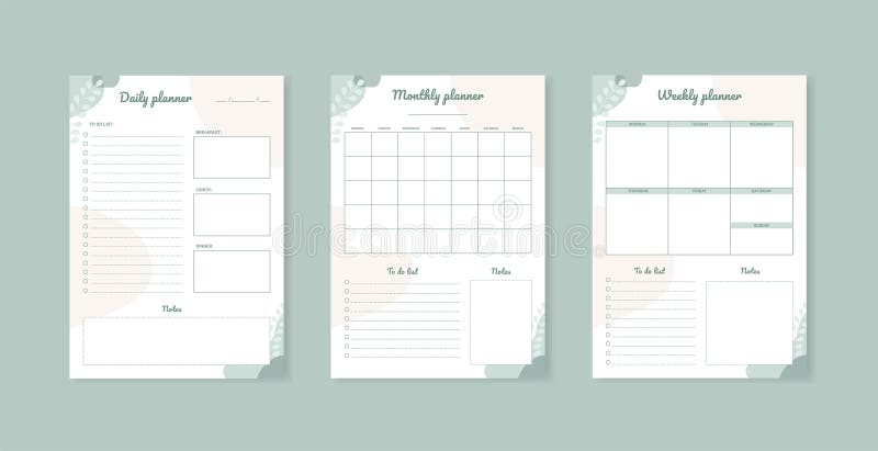 Planner Template Vector. Blank White Notebook Page A4 Stock Vector ...