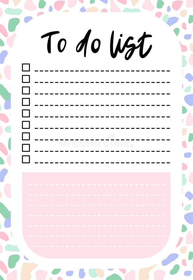 Daily Planner, To-do List with Note Stiker Decorated with Terrazzo ...