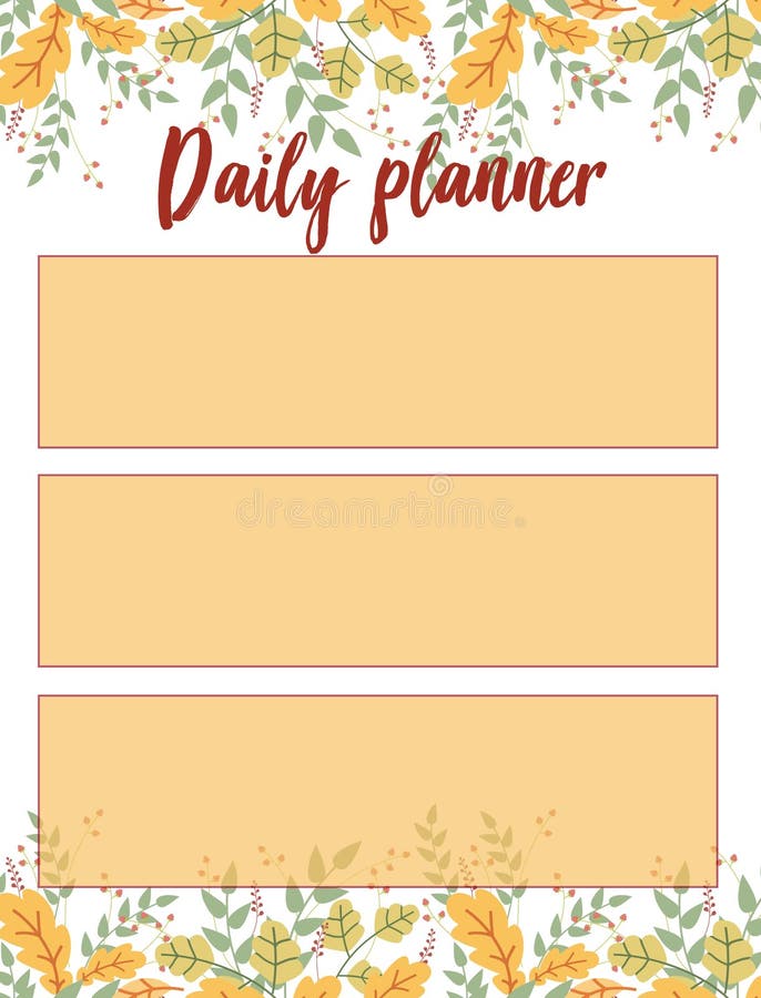 Daily planner stock vector. Illustration of cute, column - 125046403