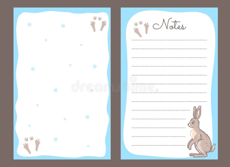 Planner with a Vector Pattern of Rabbit and Paws. daily Checklist Stock ...