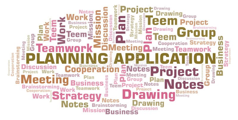 Planning Application Word Cloud. Stock Illustration - Illustration of ...