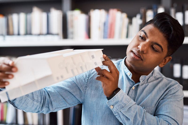 Planning, Architecture and Man in Office with 3d Model for Building Development, Maintenance or ...