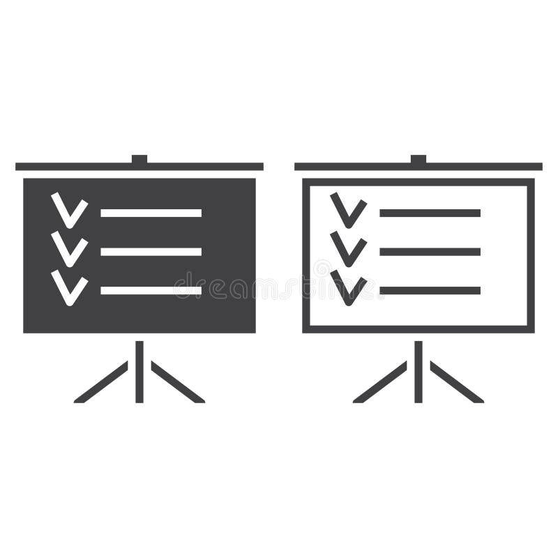 Planning Board Line Icon, Outline and Solid Vector Sign, Linear Stock ...