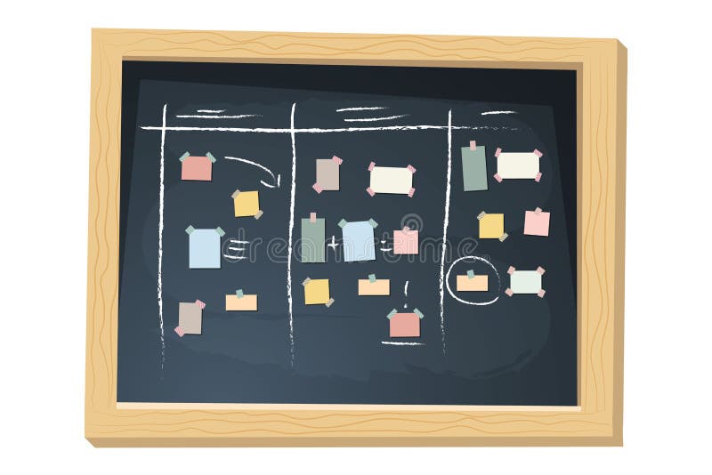 Planning Board with Sticky Notes. Task Board with Table Scheme and ...