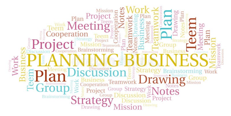 Planning Business Word Cloud Stock Illustration - Illustration of plan ...