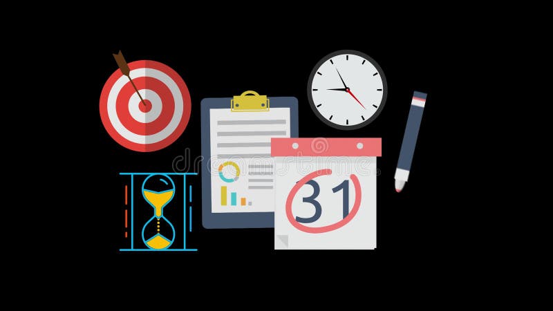 Calendar and Clock on Laptop Screen. Schedule Concepts. Modern Flat ...