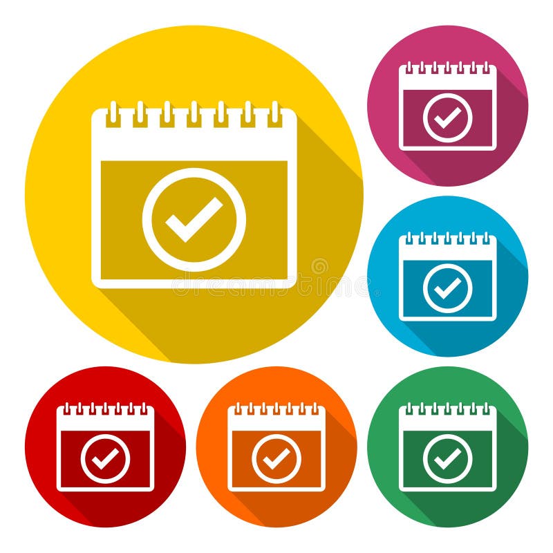 Planning Calendar - Vector Icons Set Stock Vector - Illustration of ...