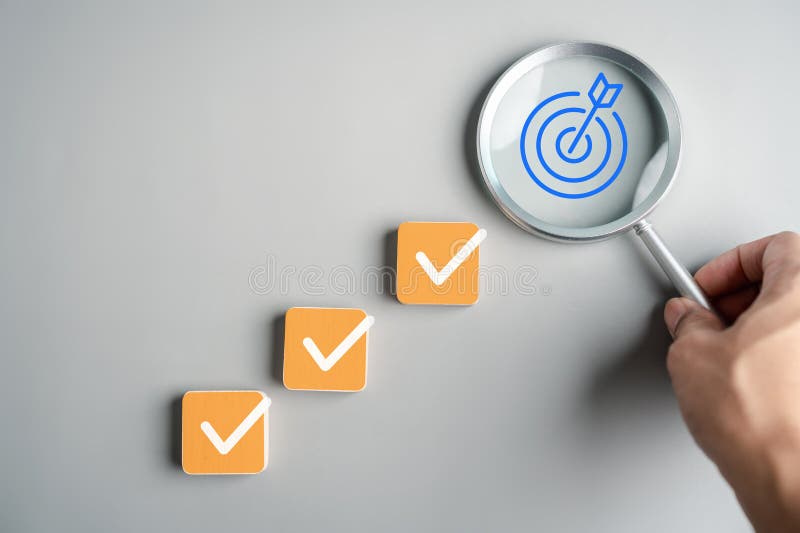 Planning Checklist Goal Target in Magnifying Glass, Project Planning ...
