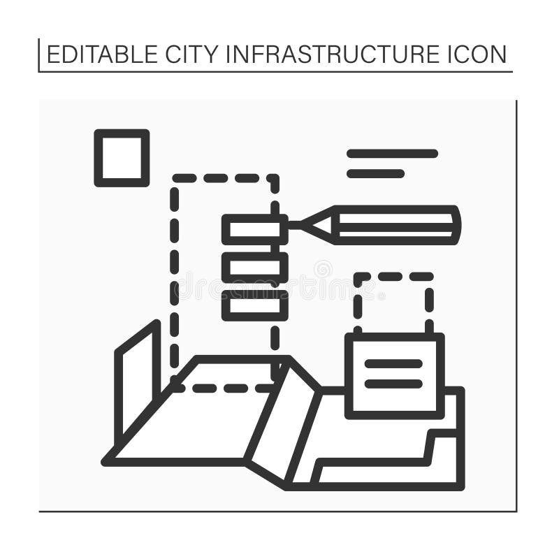 Planning city icon stock vector. Illustration of process - 220463593