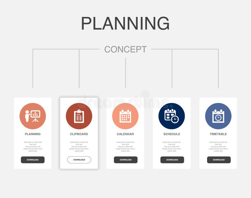 Planning, Clipboard, Calendar, Schedule Stock Vector - Illustration of ...