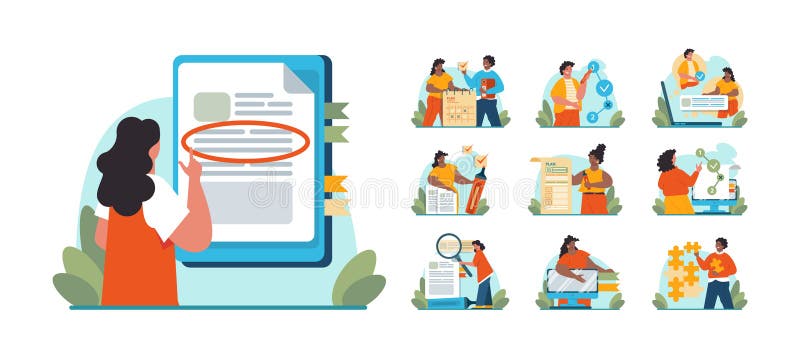 Planning Concept Set. Setting a Goal and Following Schedule Stock ...