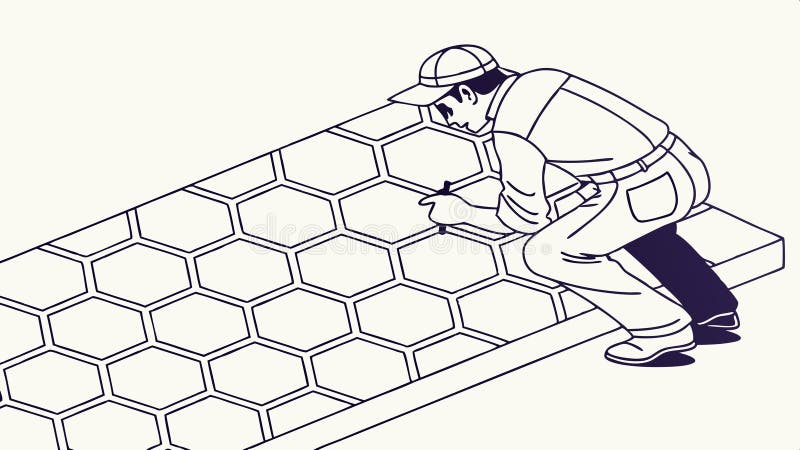 Planning and Construction Illustration: Person Working on an Isometric ...
