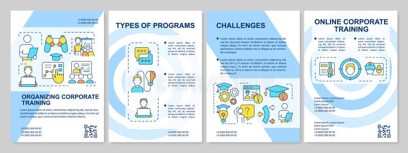 Planning Corporate Training Program Blue Brochure Template Stock Vector ...