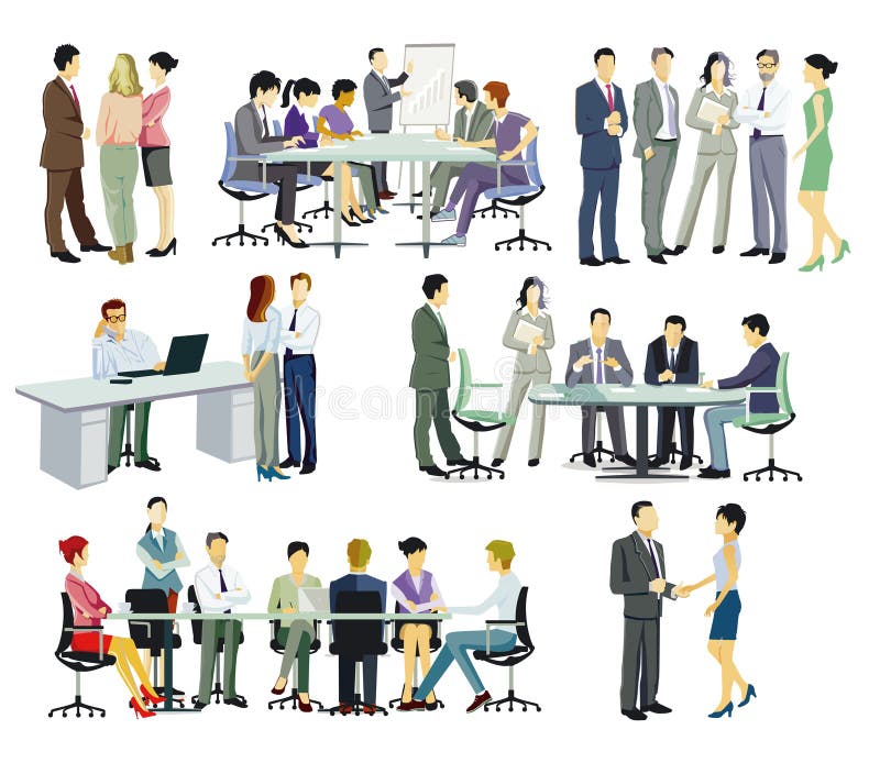 Planning, Discussion of Employees Stock Vector - Illustration of ...