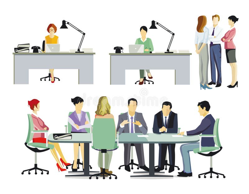Planning, Discussion of Employees Illustration Stock Vector ...