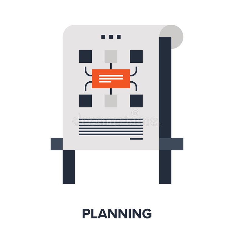 Planning Flat Icon Design Concept Stock Vector - Illustration of ...