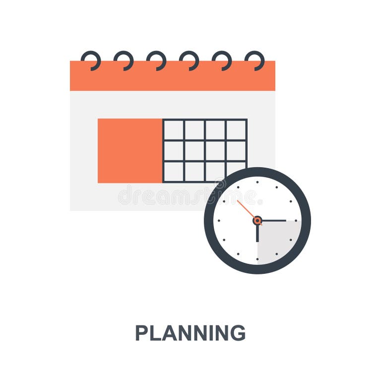 Planning Flat Icon Design Concept Stock Vector - Illustration of list ...