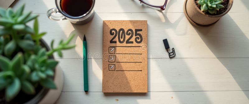 Planning for the Future with a 2025 Checklist Stock Image - Image of ...