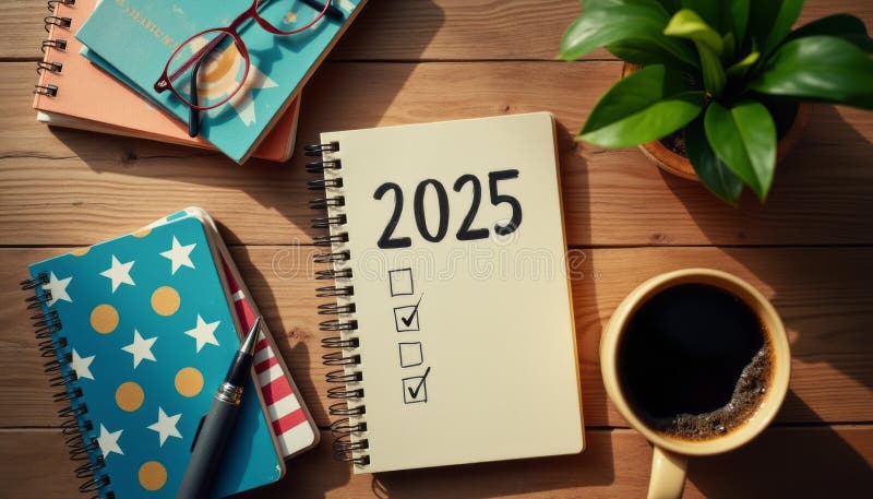 Planning for the Future with a 2025 Checklist Stock Image - Image of ...