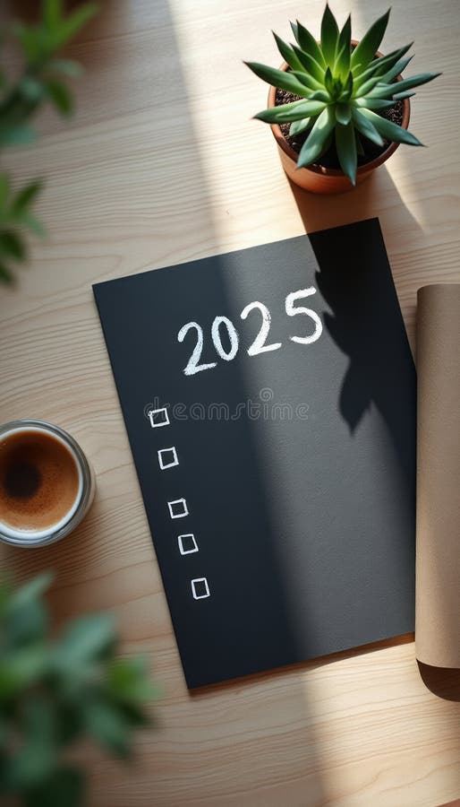 Planning for the Future with a Checklist for 2025 Stock Image - Image ...