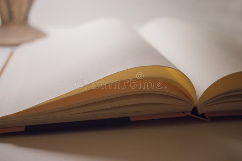 Planning Future Concept. Notebook with Blank Pages Under a Lamp. Stock ...