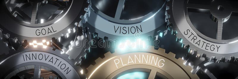 Planning - gears concept stock illustration. Illustration of vision ...