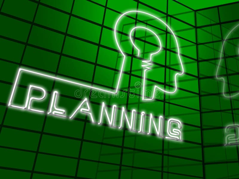 Planning Head Represents Goals Objectives 3d Illustration Stock ...