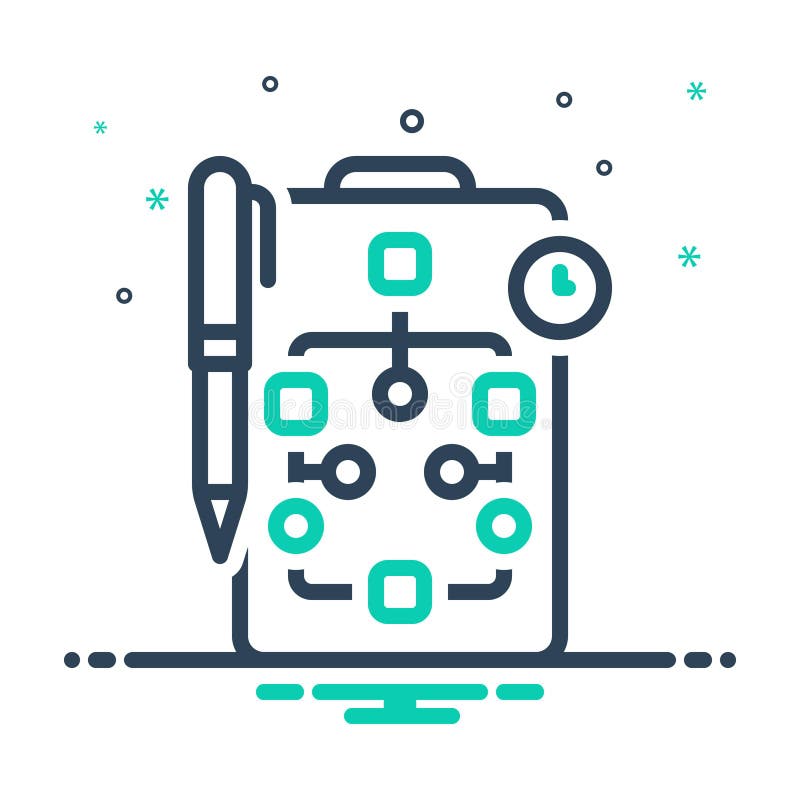 Mix Icon for Planning, Data and Marketing Stock Vector - Illustration ...