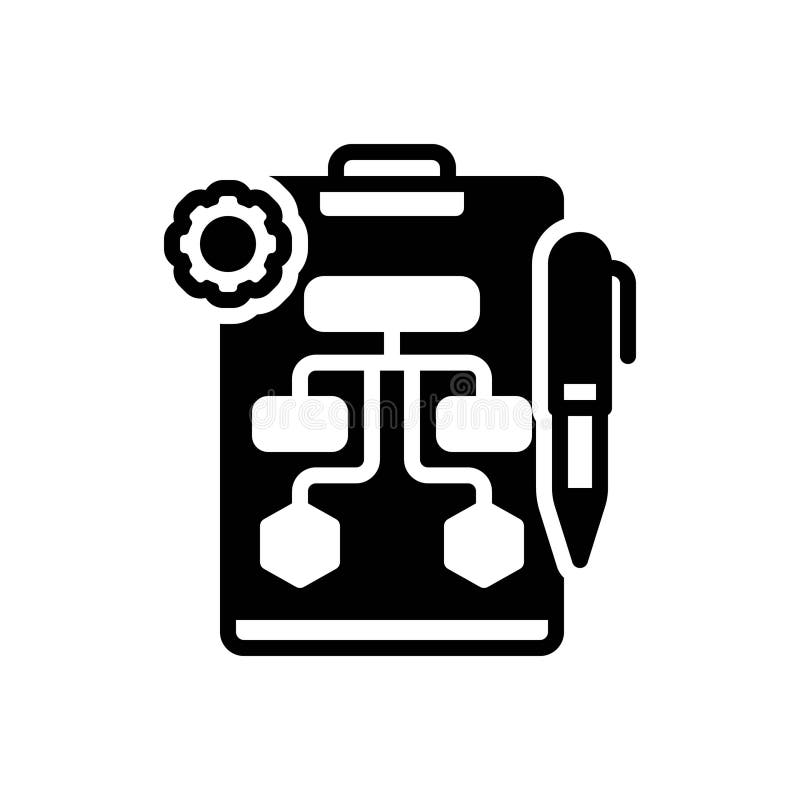 Black Solid Icon for Planning, Progress and Network Stock Illustration ...