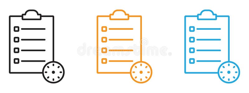 Planning Icon Thin Line Illustration Set Stock Vector - Illustration of ...