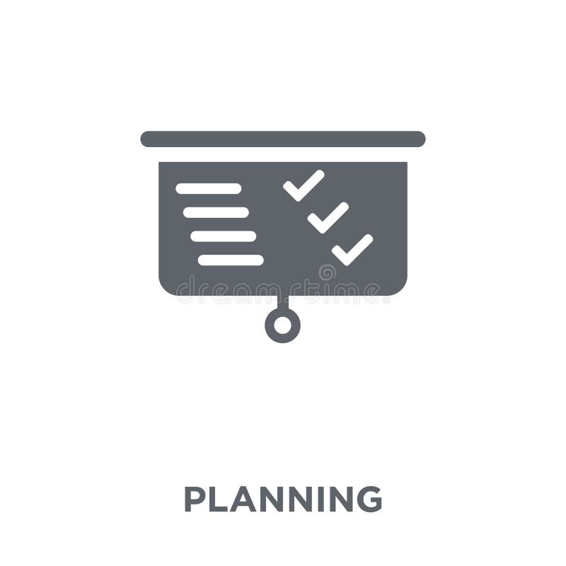 Planning Icon Vector Sign and Symbol Isolated on White Background ...