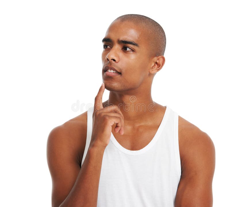 Planning, Ideas and Thinking Black Man with Inspiration, Vision and ...