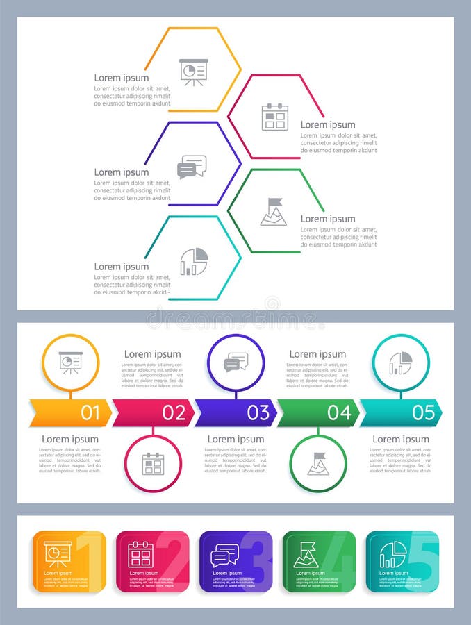 Planning Infographic Chart Design Template Set Stock Vector ...