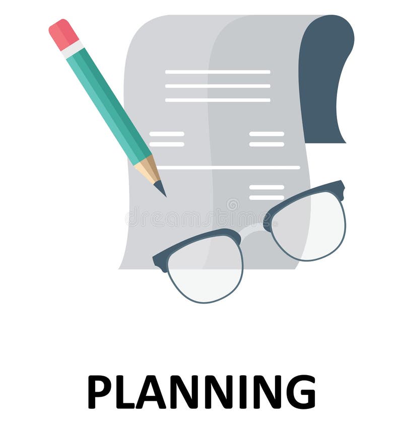 Planning Isolated Color Vector Illustration Icon Stock Vector ...