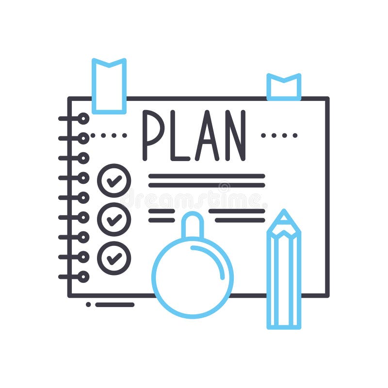 Planning Line Icon, Outline Symbol, Vector Illustration, Concept Sign ...