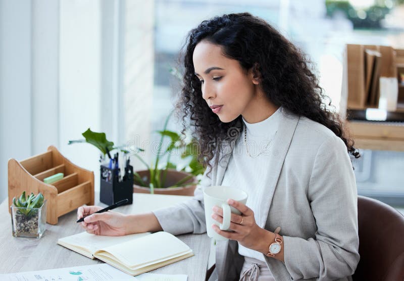 Agenda, Woman and Writing in Notebook for Business Meeting, Teamwork ...