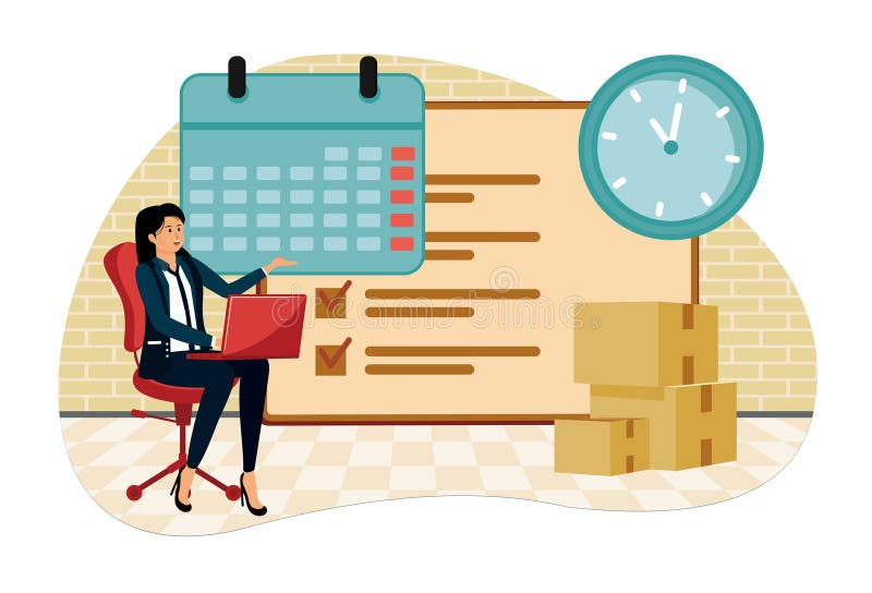 Planning Organization Working Time Concept. Usinessman Scheduling Job ...