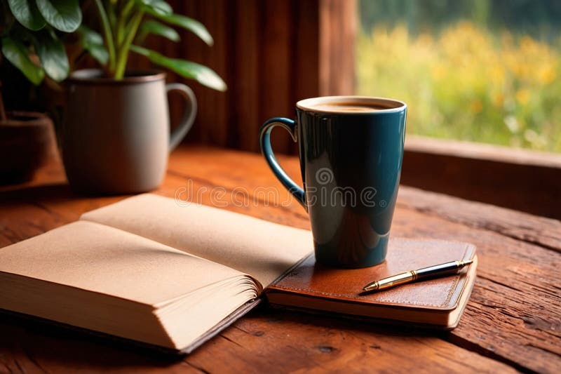 Planning and Organizing Start To the Work Day Ahead, with Coffee and ...