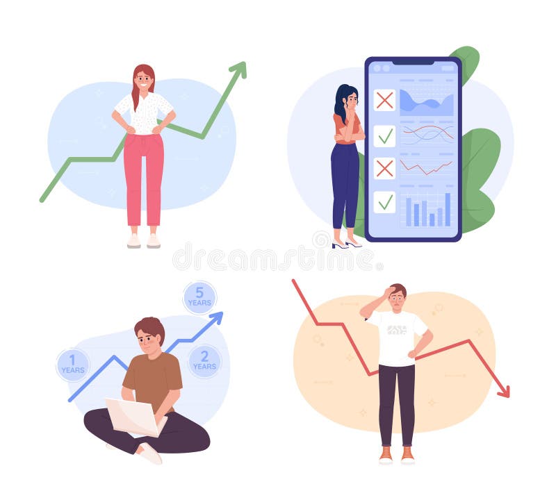 Planning Process in Budgeting Flat Concept Vector Spot Illustration Pack Stock Illustration ...