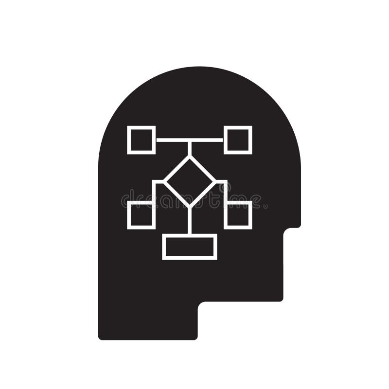 Planning Process Head Black Vector Concept Icon. Planning Process Head ...
