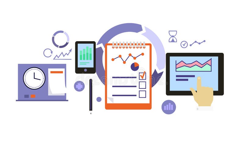 Planning Process Icon Flat Design Stock Vector - Illustration of icon ...