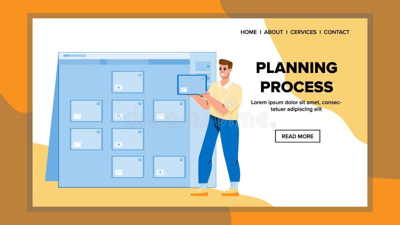 Planning Process for Organization Work Time Vector Stock Vector ...