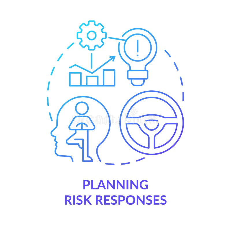 Planning Risk Responses Blue Gradient Concept Icon Stock Vector ...