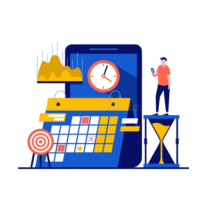 Planning Schedule Concept with Character. People Makes Plan of Business ...