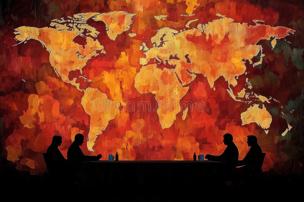Planning Sessions with a Lively World Map As the Backdrop Stock Image ...