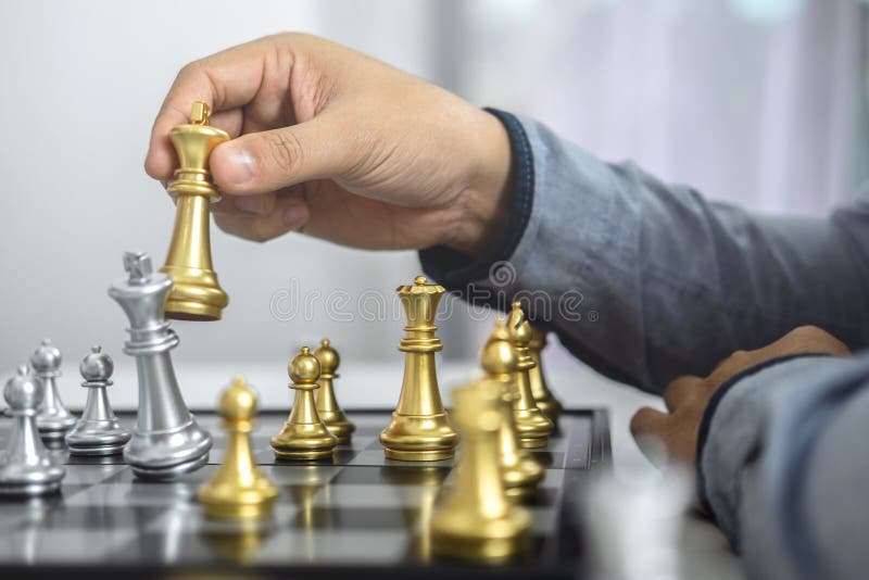 Planning and Strategic Concept, Businessman Playing Chess and Thinking ...