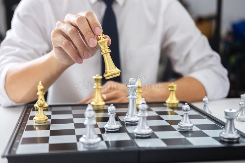 Planning and Strategic Concept, Businessman Playing Chess and Thinking ...