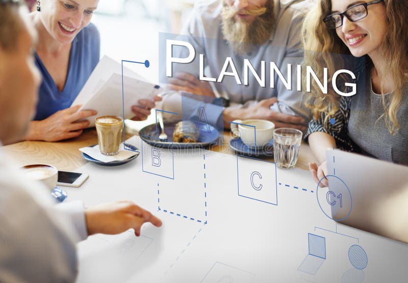 Planning Strategy Discussion Solutions Process Concept Stock Photo ...