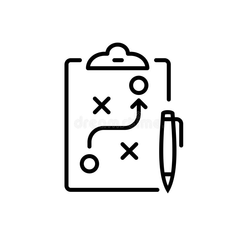 Planning Strategy Icon. Business Tactic. Document Strategy and Pen ...